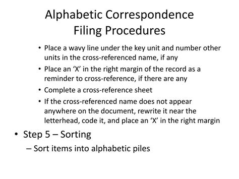 Ppt Alphabetic Filing Procedures Powerpoint Presentation Free