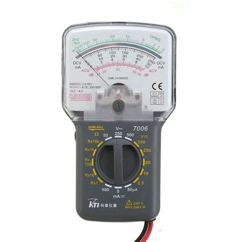 Kt7006 Analog Multimeter Built In Test Leads Large Display Measures