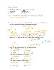 Mastering Vectors: Practice Problems and Solutions | Course Hero