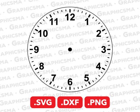 Clock Svg File Clock Dxf Clock Png Wall Clock Svg Svg Watch Plain