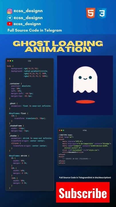 Ghost Loading Animation Using Html Css Html Css ⚠️ Full Source Code
