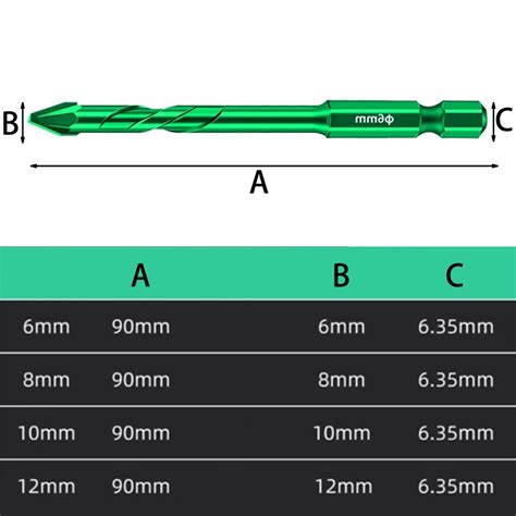 Carbide Triangle Drill Bit Set For 6 12mm Glass Tile And Rock Slab