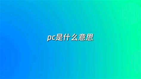 pc是什么意思它是电脑的统称 高清1080P在线观看平台 腾讯视频