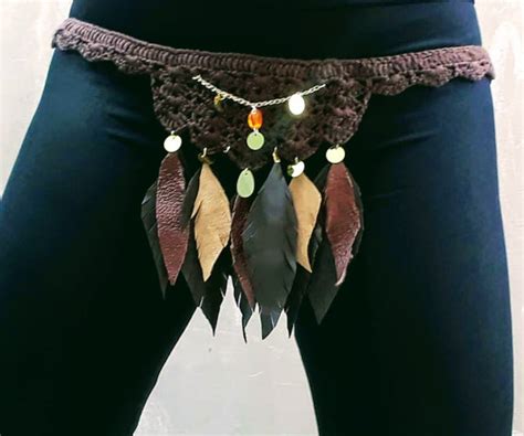 Loincloth Leather Feather Loincloth Open Crotch Open Butt Etsy