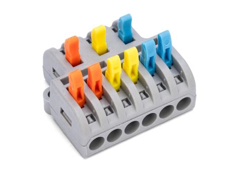 Aansluitklem 3 Ingangen 6 Uitgangen 0 2 4 Mm2 4 Stuks Enkel 3