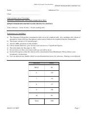 Mst 2021 Paper Semester 2 Pdf Official Closed Non Sensitive EP0607 MS0140 MS1100 MS7124 Name