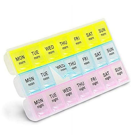 3 Pack Pill Organizer 3 Times A Day Weekly Medicine Organizer Pill