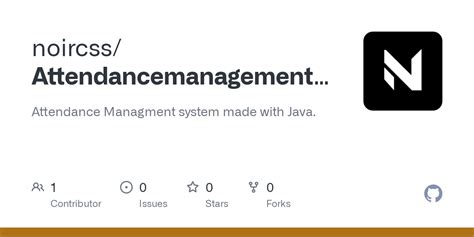 GitHub Noircss Attendancemanagementsystem Attendance Managment System Made With Java