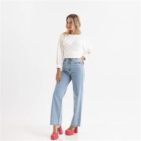 Blusa Feminina Scalk Manga Longa Moderna Leve Casual Branco