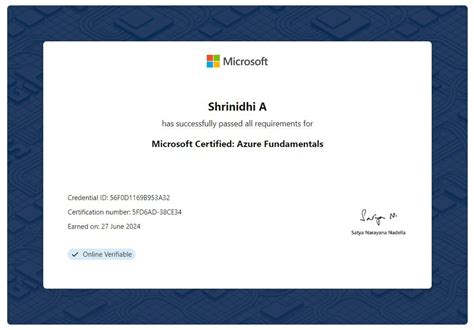 Shrinidhi A On Linkedin Microsoft Microsoftcertification Azure
