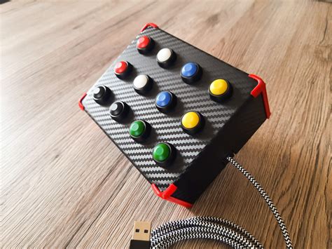 Buttonbox Usb 12 Buttons Plug And Play Pc Carbon Button Box Fly Sim