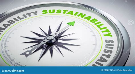 White Compass Concept Sustainability Stock Illustration