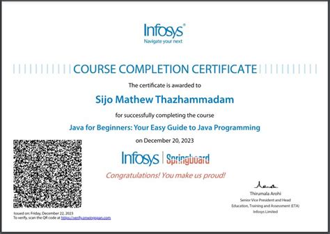 Sijo Mathew Thazhammadam On Linkedin Java Programming Infosys