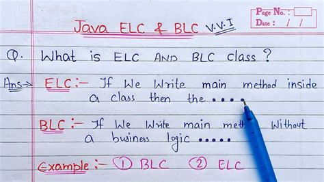 Elc And Blc In Java Executable And Non Executable Class Youtube