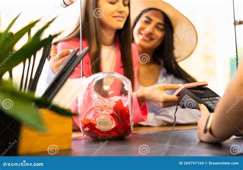 People Consumerism Lifestyle And Friendship Concept Smiling Young