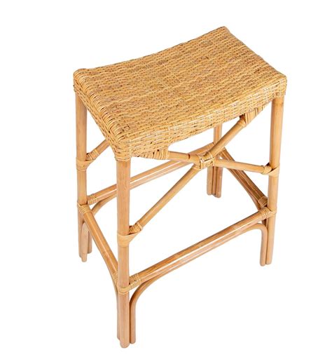 Rattan And Wicker Bar Stool With Interlaced Seat For Sale At 1stdibs