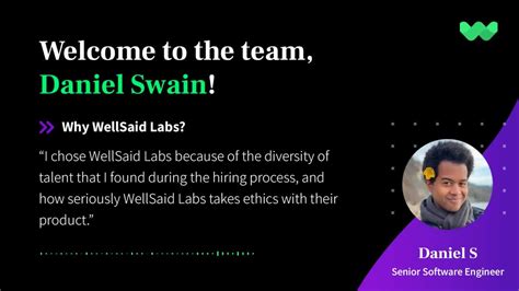 Meet Daniel Swain A New Senior Software Engineer At Wellsaid Labs
