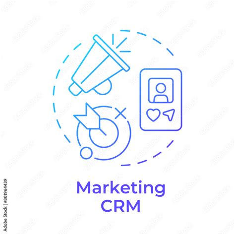 Marketing Crm Blue Gradient Concept Icon Customer Service Sales Automation Workflow