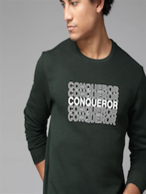 Buy The Roadster Lifestyle Co Men Green Printed Sweatshirt