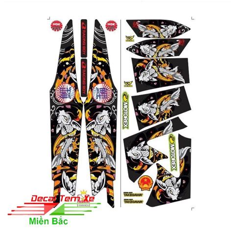 Nhiều Màutem Wave 50cc 100cc Mẫu Cá Chép Tem Chống Nước Shopee Việt Nam
