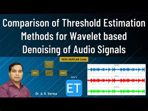 Video 63: Comparison of Threshold Estimation Methods for Wavelet based Denoising of Audio ...