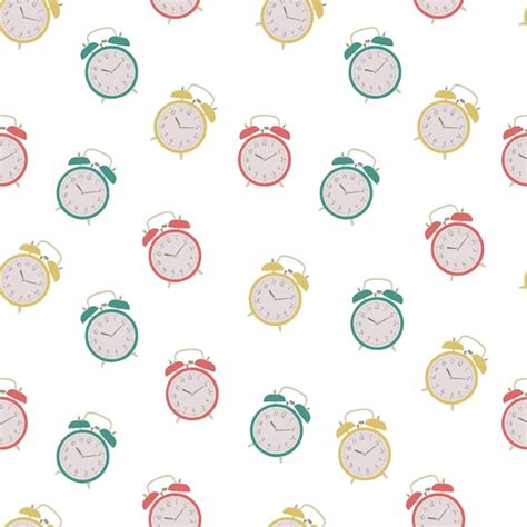 Premium Vector Alarm Clock Pattern Vector Alarm Clock On White