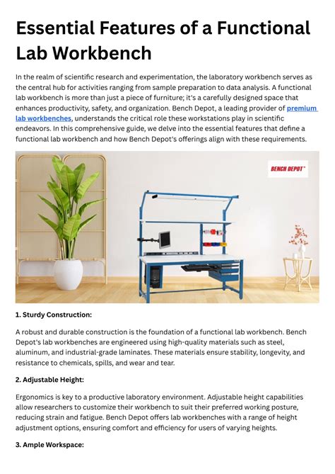 Ppt Essential Features Of A Functional Lab Workbench Powerpoint