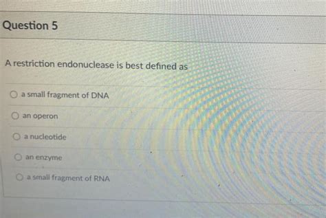 solved a restriction endonuclease is best defined as a small