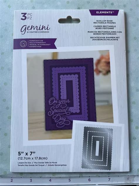 Gemini Papercraft Die Elements Rectangle Frame Layering Scallop Edge