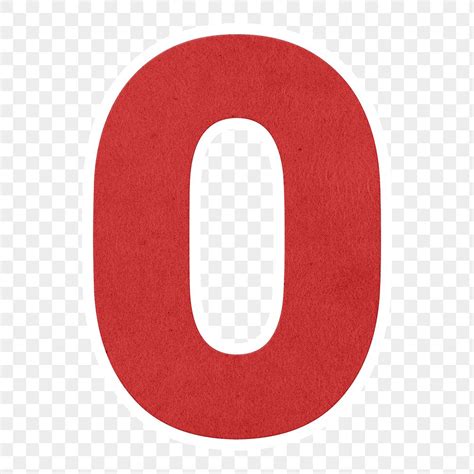 Red Number Zero Sticker Design Element
