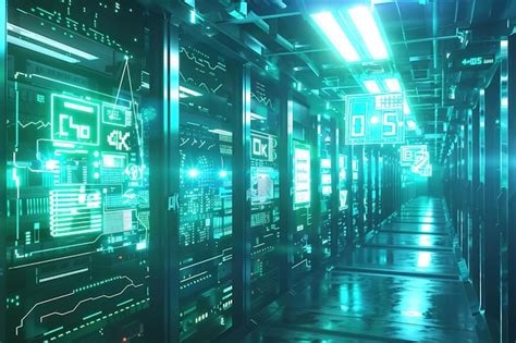 Sci Fi Wall With Digital Number Of Data Code And Futuristic Hud Element