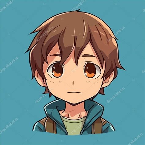 Lindo Niño Personaje Dibujos Animados Vector De Stock Por