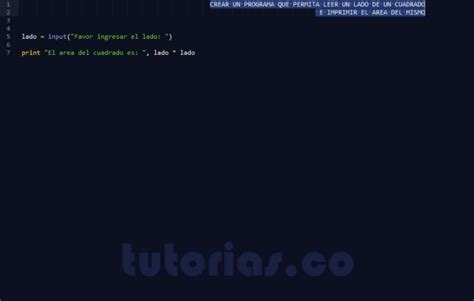Operadores Python Area De Un Cuadrado Tutorias Co
