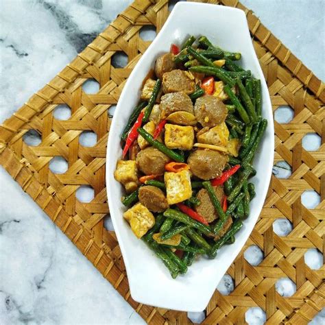 Resep Tumis Kacang Panjang Baso And Tahu Sederhana Rumahan Di Yummy App