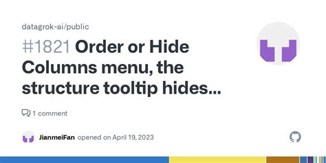 Order Or Hide Columns Menu The Structure Tooltip Hides The Column Selection Dialog Box From The