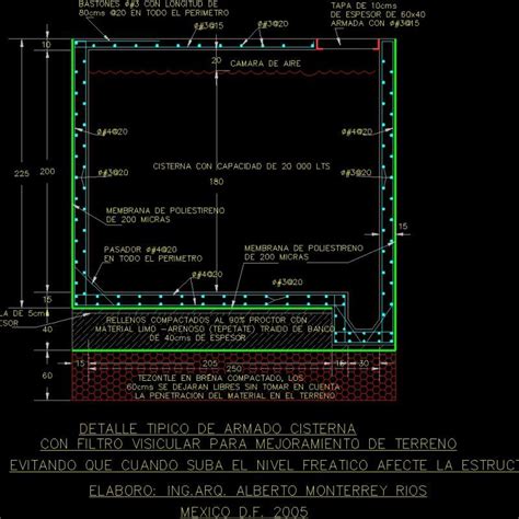 Cistern Armed DWG Section For AutoCAD Designs CAD