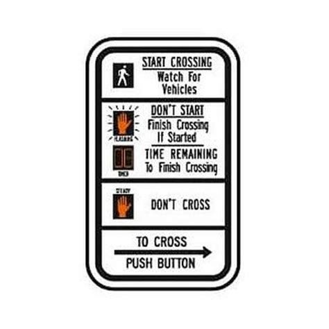 NTSigns R10 3e 9 DG Push Button To Cross Signs R10 3e