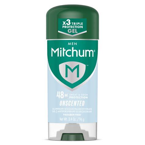 Unscented Mens Gel Stick Anti Perspirant Mitchum