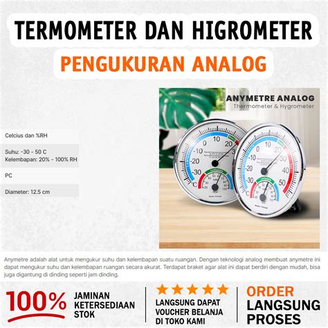 Jual Analog Thermometer Hygrometer Temperature Humidity Anymeter Seri