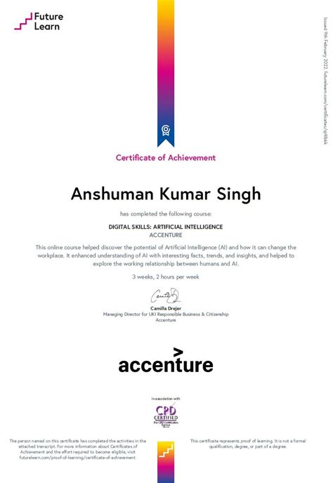 Anshuman Kumar Singh On Linkedin Certification Of Artificial