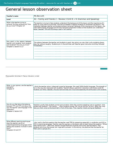Class Observation 1 Pdf