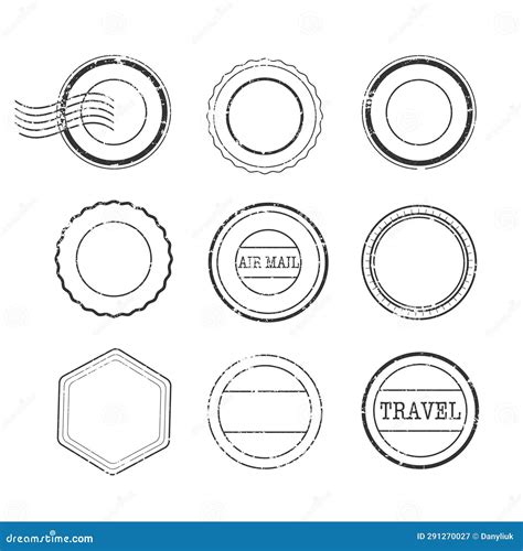 Postal Stamps And Postmarks Black Isolated On White Background Vector