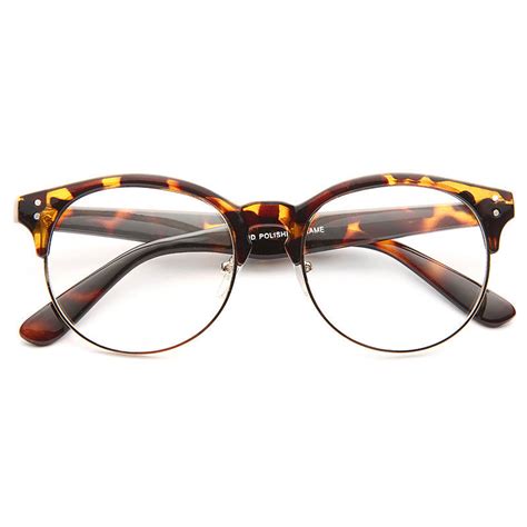 Zion Unisex Round Metal Clear Half Frame Glasses Cosmiceyewear