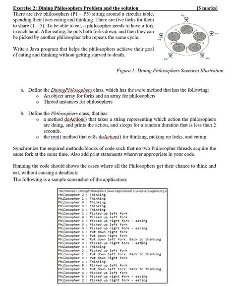 solved [5 marks] exercise 2 dining philosophers problem and