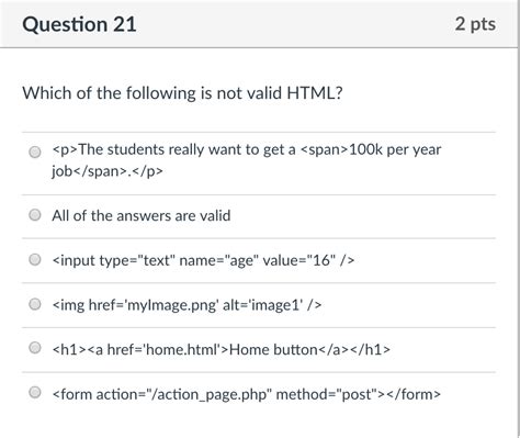 Solved Question 21 2 Pts Which Of The Following Is Not Valid