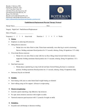 Fillable Online AC Joint Reconstruction PT Protocol Fax Email Print