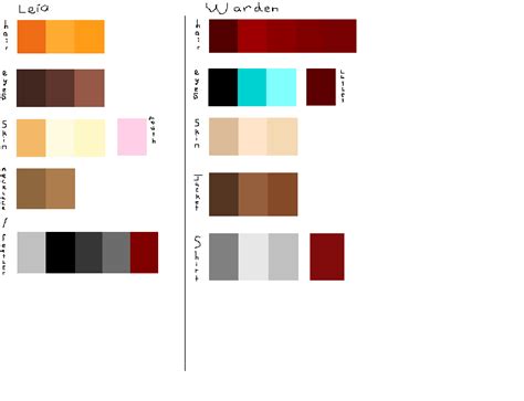 Warden And Leia Color Palettes By Timeladylali On Deviantart