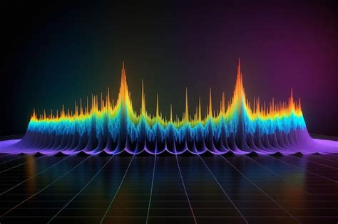 Premium Photo Colorful 3d Audio Spectrum Visualization Horizontal