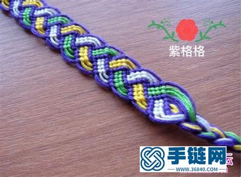 中国结编织撞色反斜卷结手链教程 手链编法 36840手链网