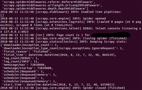 Web Crawler Downloaderexceptiontypecountscrapyexceptions